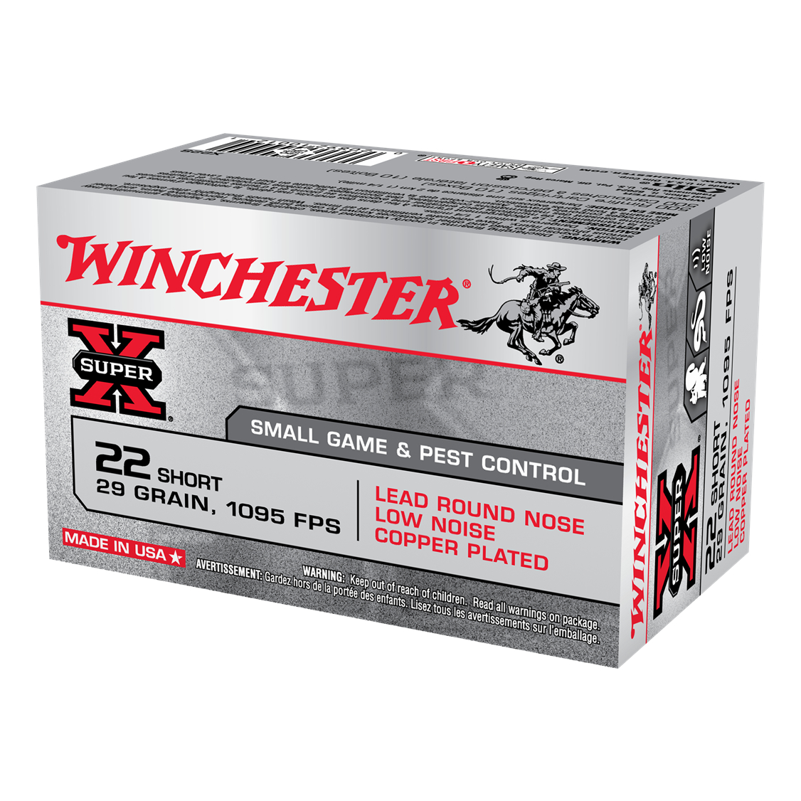Winchester Super-X 22 Short 29 Grain Lead Round Nose Rimfire Ammo ...